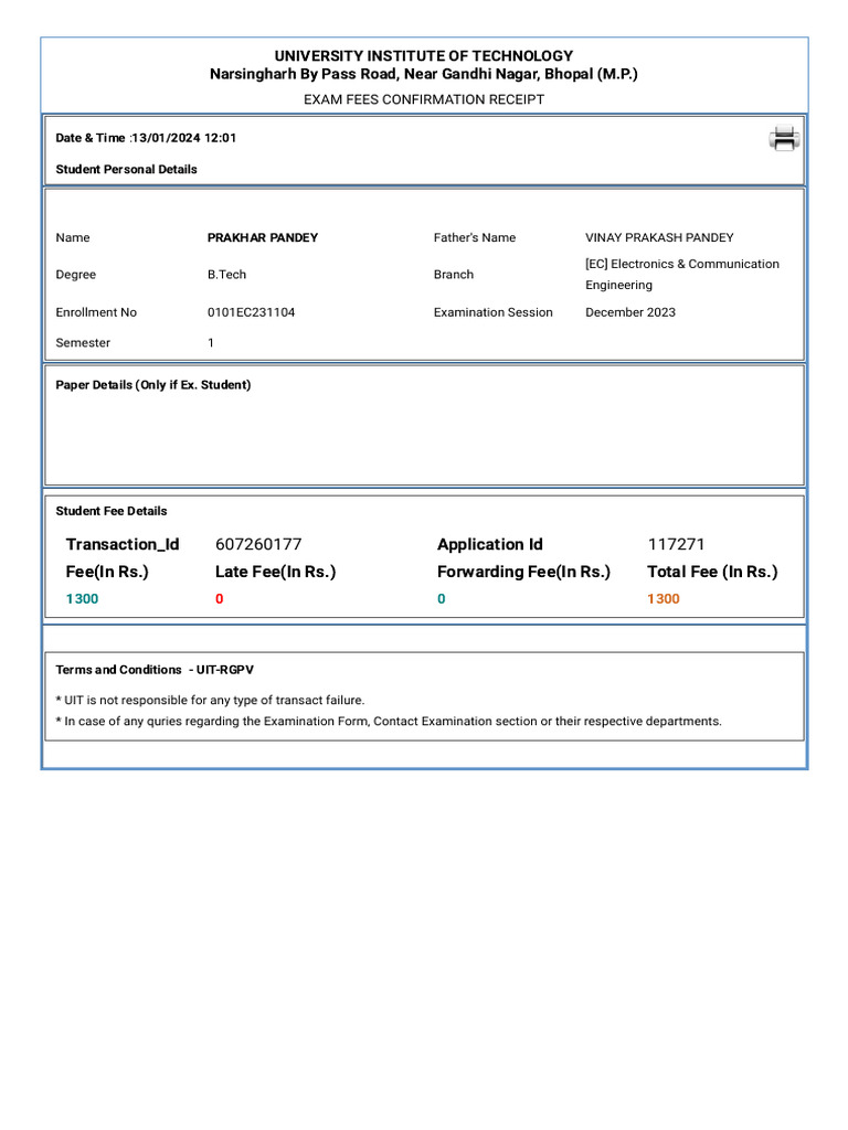 University Institute of Technology, RGPV Bhopal | PDF