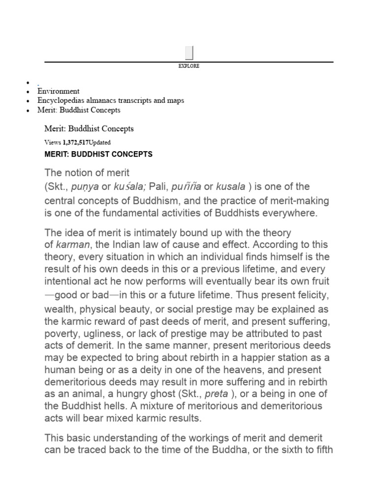 Understanding Merit in Buddhism | PDF | Bodhisattva | Religious ...