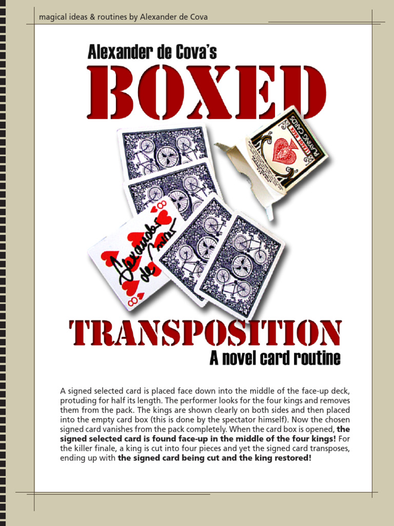 Alexander de Cova - Boxed Transposition | PDF | Magic (Illusion) | Copyright