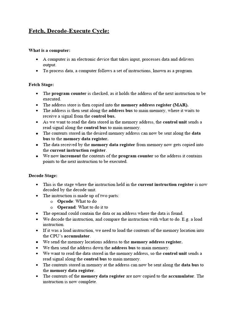 Fetch Decode and Execute Cycle | PDF | Computer Architecture | Computer ... Fetch Decode and Execute Cycle | PDF | Computer Architecture | Computer ...