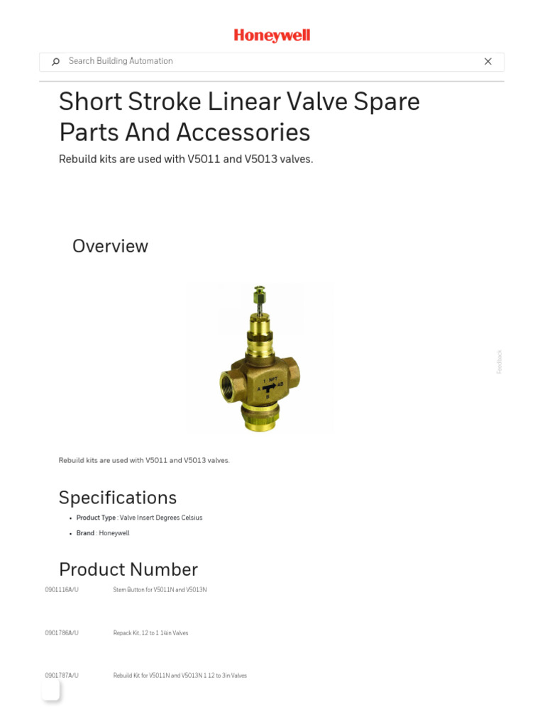 Short Stroke Linear Valve Spare Parts and Accessories: Rebuild Kits Are ...