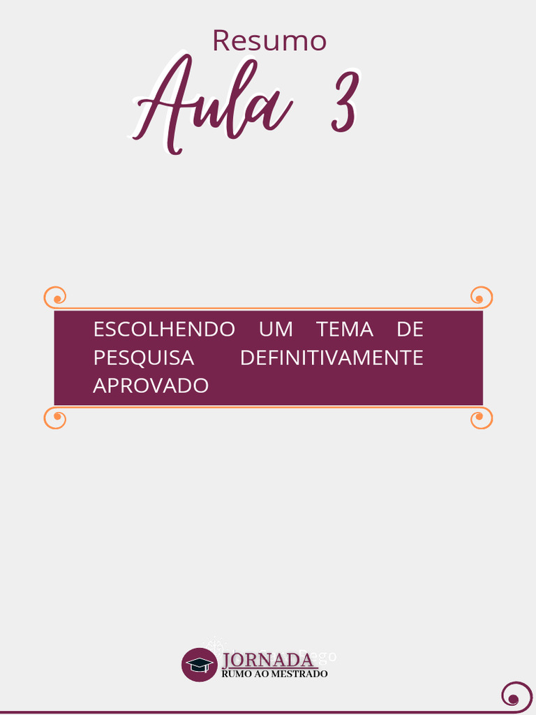 Resumo Aula 3 | PDF | Mestrado
