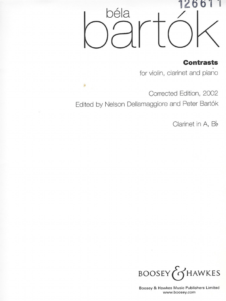 Bartók-Contrasts - Clarinet | PDF