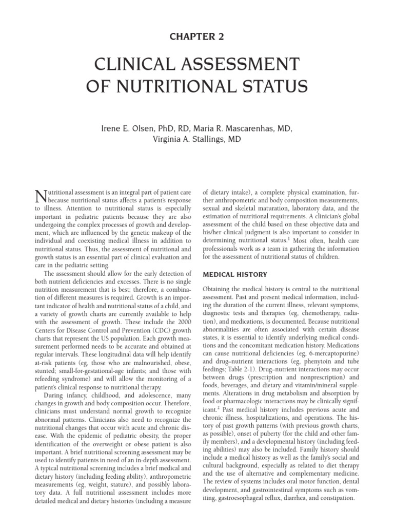 Clinical Assessment of Nutritional Status | PDF | Body Mass Index | Obesity