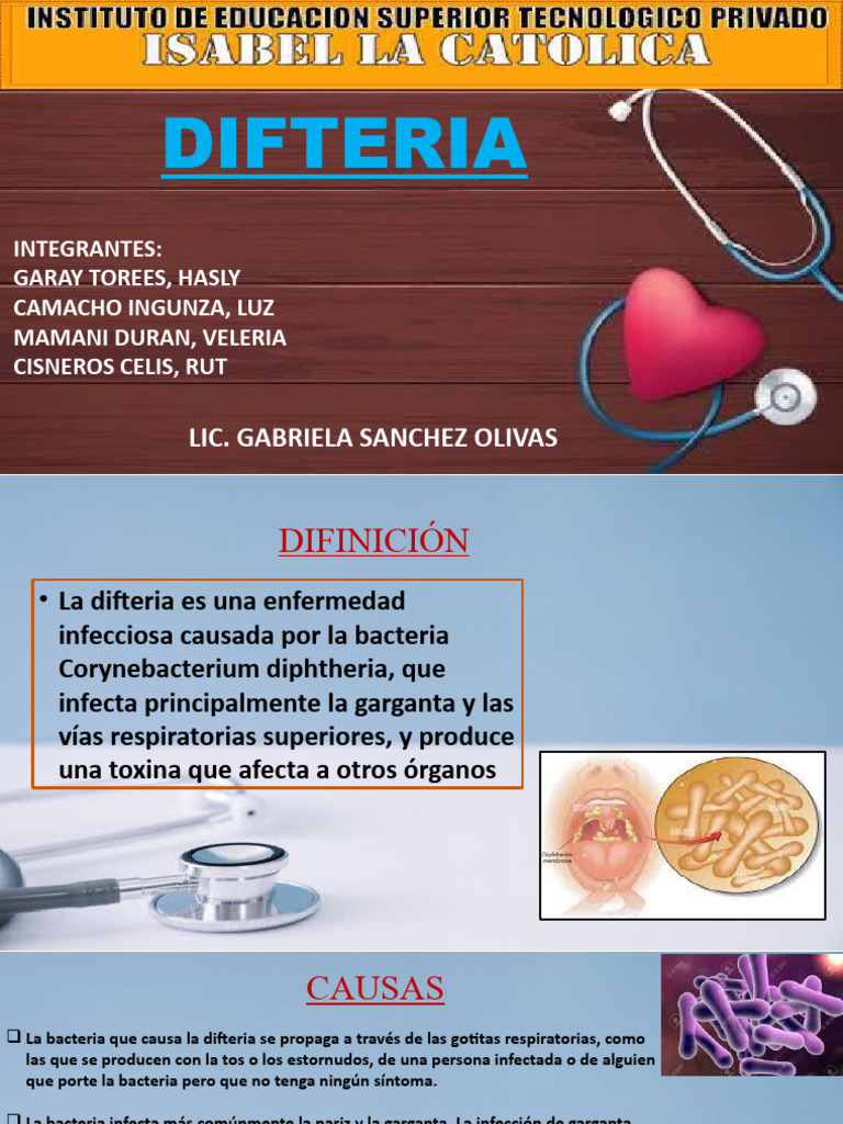 DIFTERIA | PDF | Enfermedades y trastornos | Ciencias de la Salud