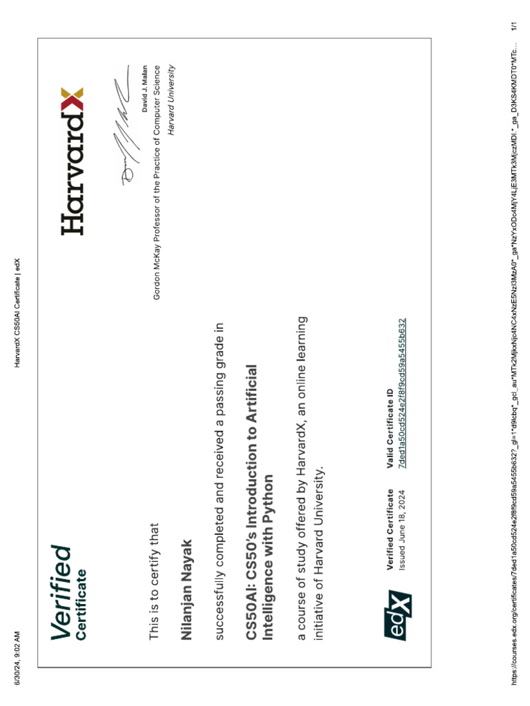 CS50's Introduction To Artificial Intelligence With Python Certificate ...