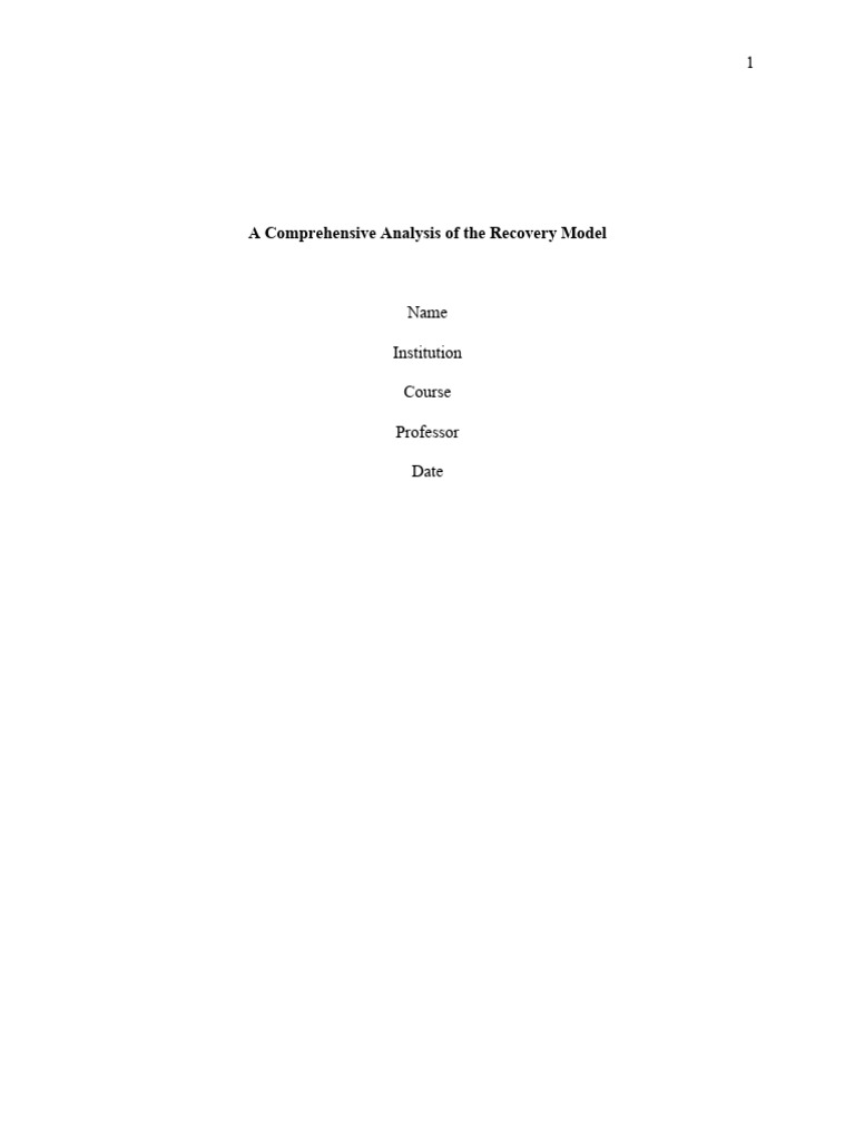A Comprehensive Analysis of The Recovery Model 5 | PDF | Psychotherapy ...