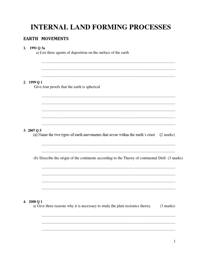 Internal Land Forming Processes | PDF | Volcanism | Plate Tectonics
