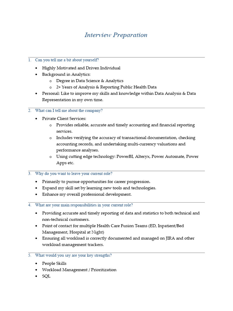 Interview Preparation | PDF | Analytics | Computing
