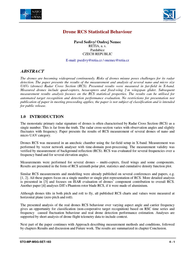 Drone RCS Statistical Analysis | PDF | Radar | Unmanned Aerial Vehicle