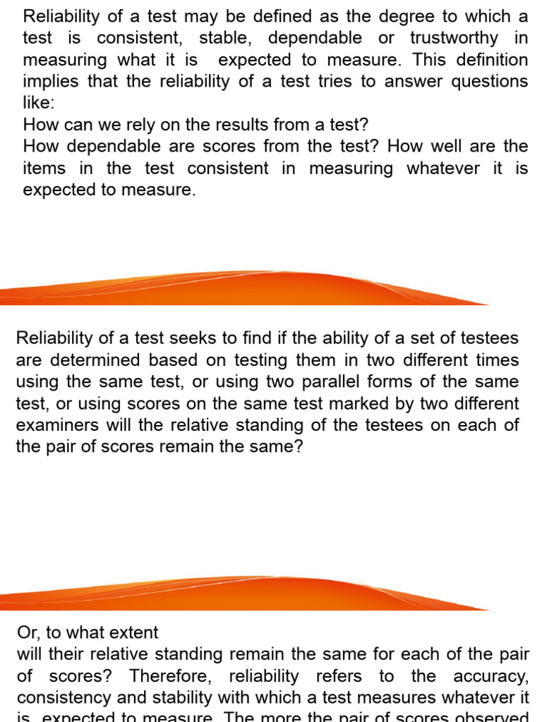 Reliability and Validity | PDF | Statistical Analysis | Teaching Mathematics