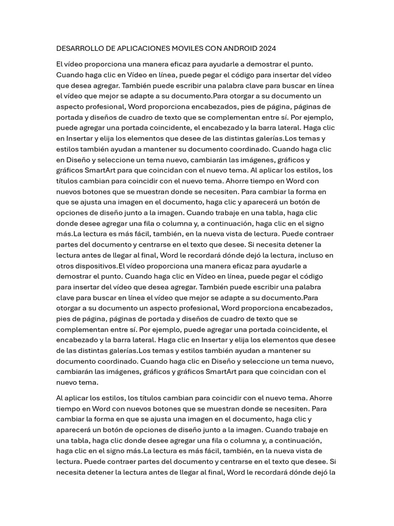 Desarrollo de Aplicaciones Moviles Con Android 2024 | PDF | Vídeo ... Desarrollo de Aplicaciones Moviles Con Android 2024 | PDF | Vídeo ...
