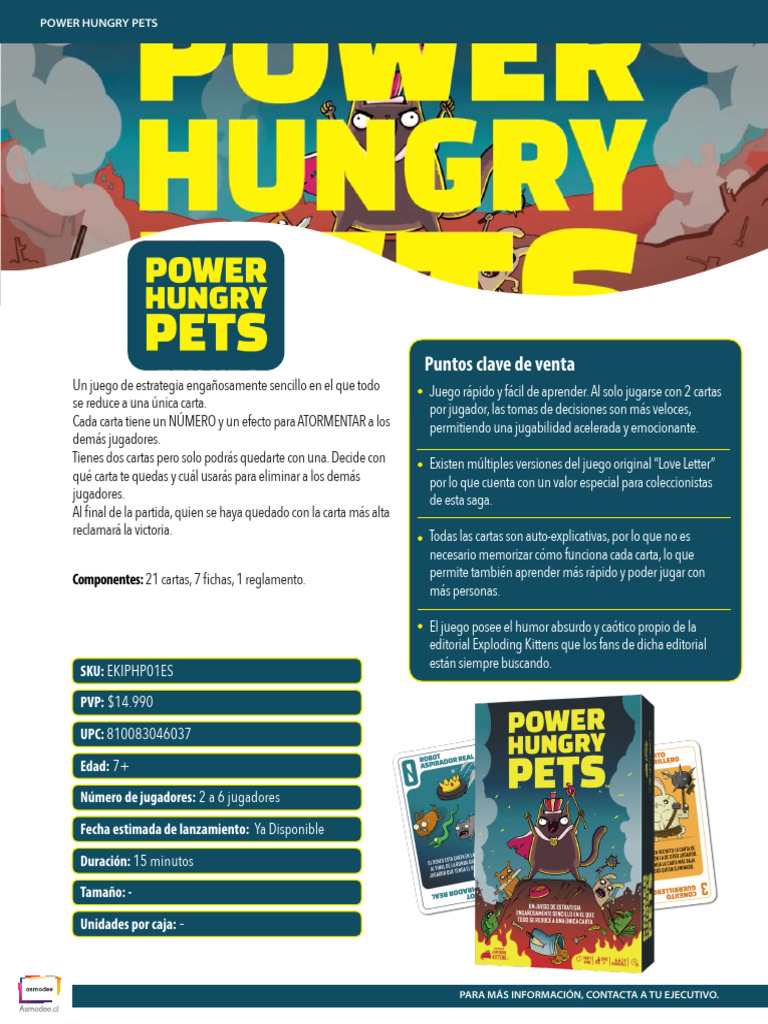 Reglas del juego Power Hungry Pets | PDF