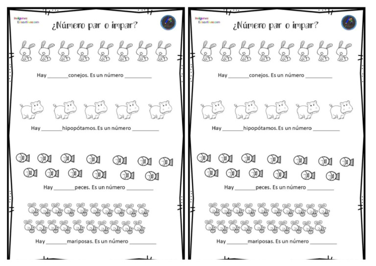 Actividad Números Pares e Impares | PDF