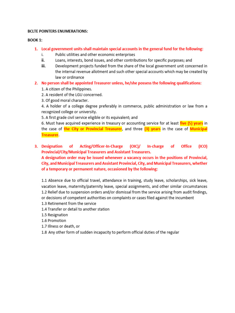 Pointers To Review BCLTE-book 1 | PDF | Debt | Loans