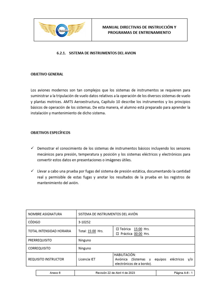 Sistema Instrumentos Del Avion Actualizado Ok | PDF | Aviación | Aeronave