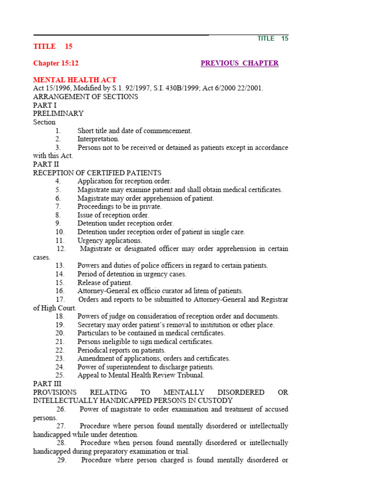 Mental Health Act 15 12 085420 | PDF | Psychiatry | Detention ...