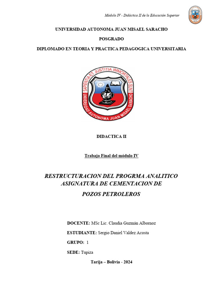 Diplomado Formato Trabajo Final-Sergio Daniel Valdez Acosta 2024 | PDF | Maestros | Enseñando