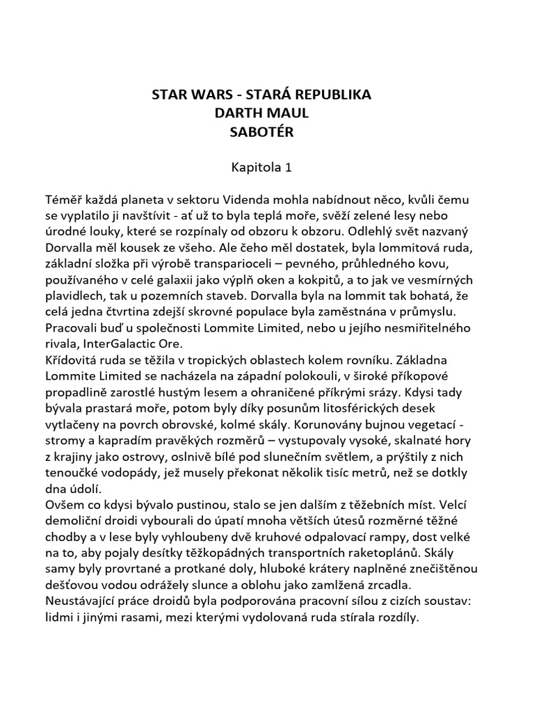 06 Darth Maul - Sabotér - Setkání V Mlze 32 BBY | PDF