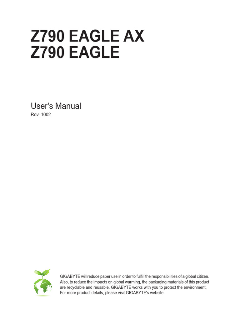 MB Manual Z790-Eagle-Ax 1002 e | PDF | Usb | Hdmi