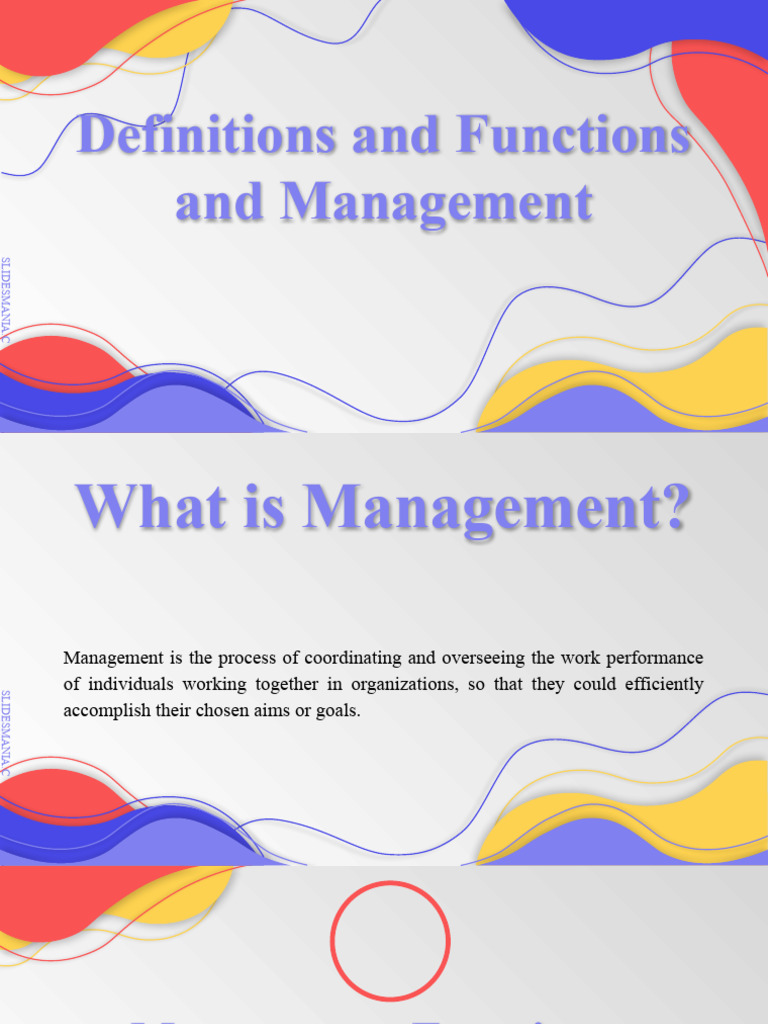 Organization and Management Lesson 1 Definition and Terms of Management ...
