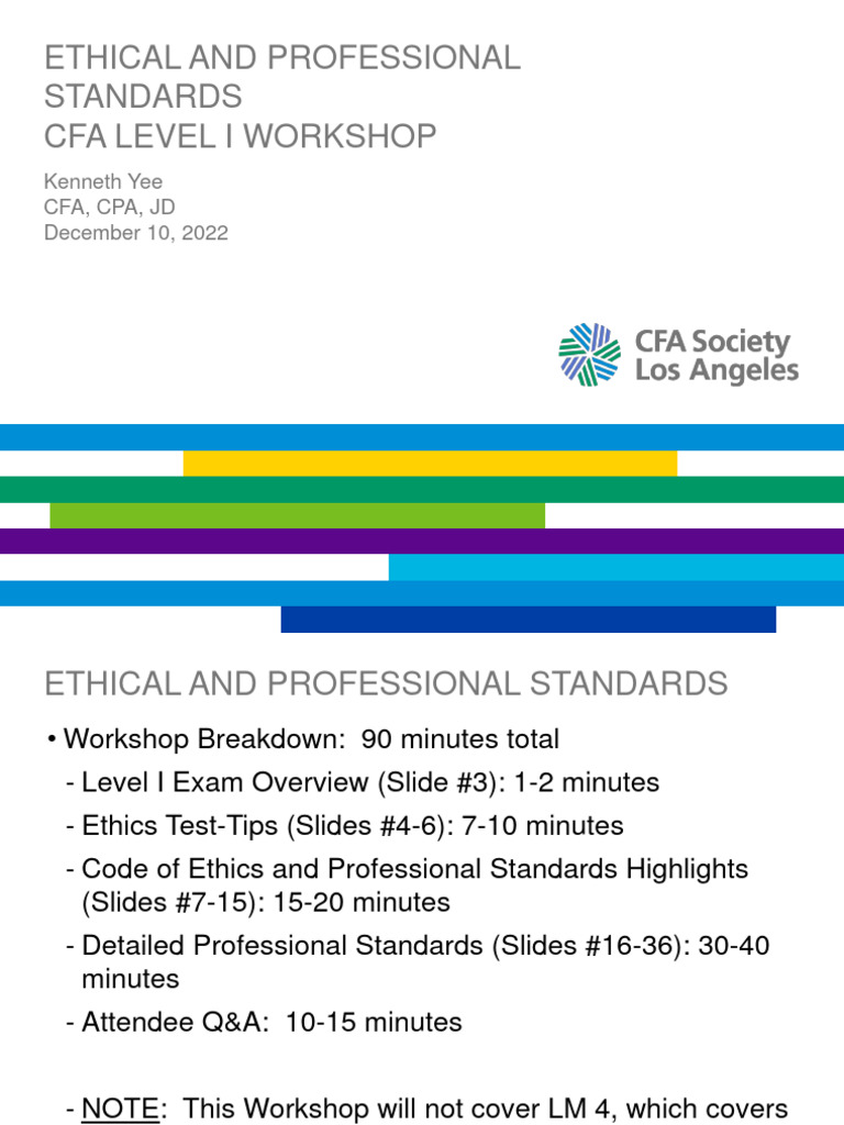 2022-2023 CFA Level 1 Ethics Workshop 12 10 2022 | PDF | Insider Trading | Conflict Of Interest