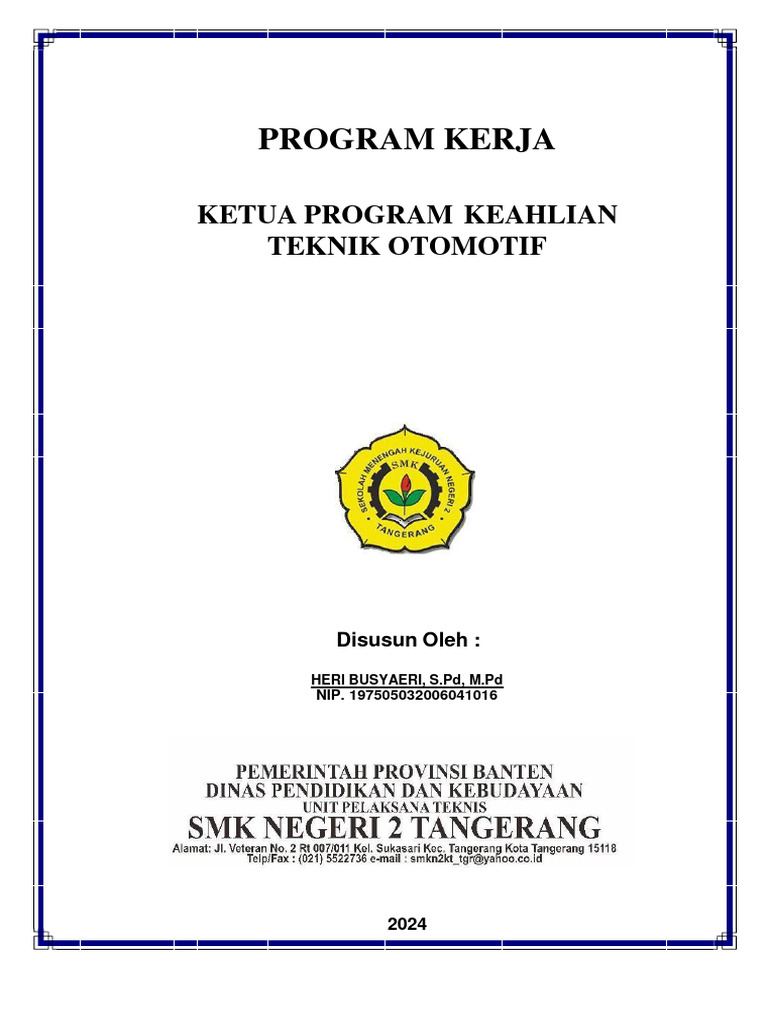 Program Kerja Ketua Program Keahlian 2024 | PDF