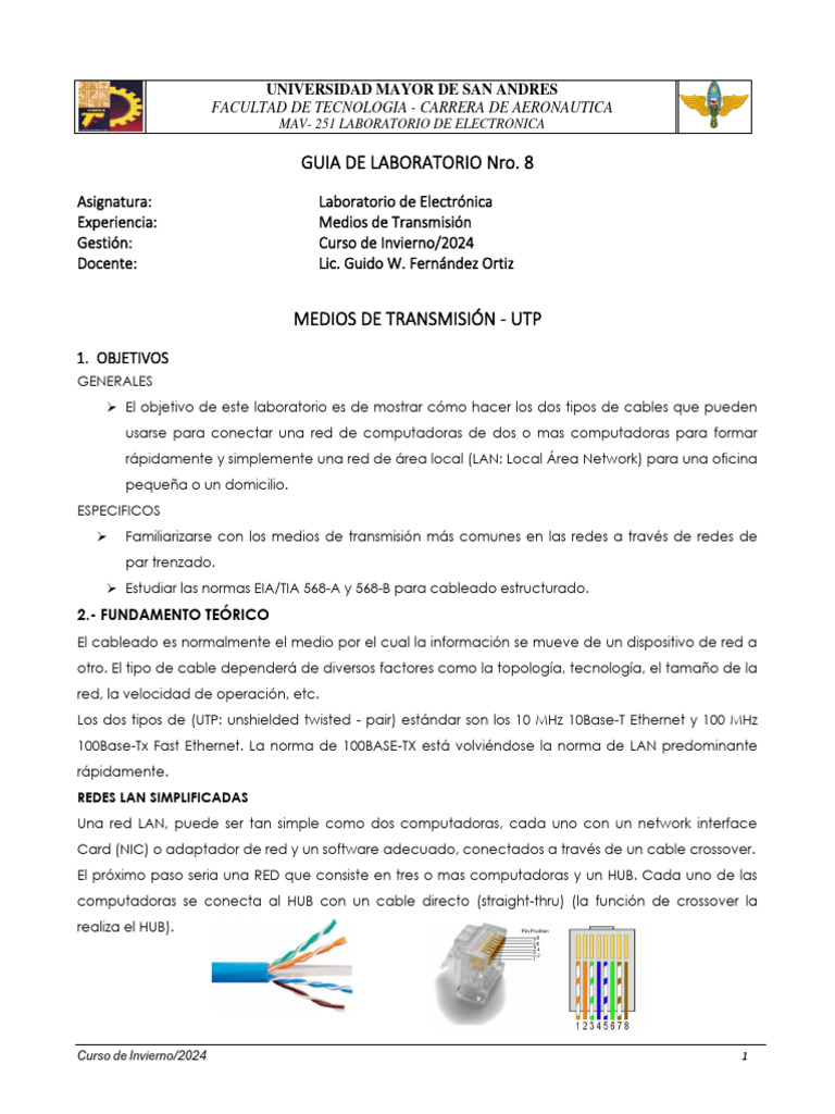 Guia Lab N8 Medios de Transmision - Guiados | PDF | Red de área local ...