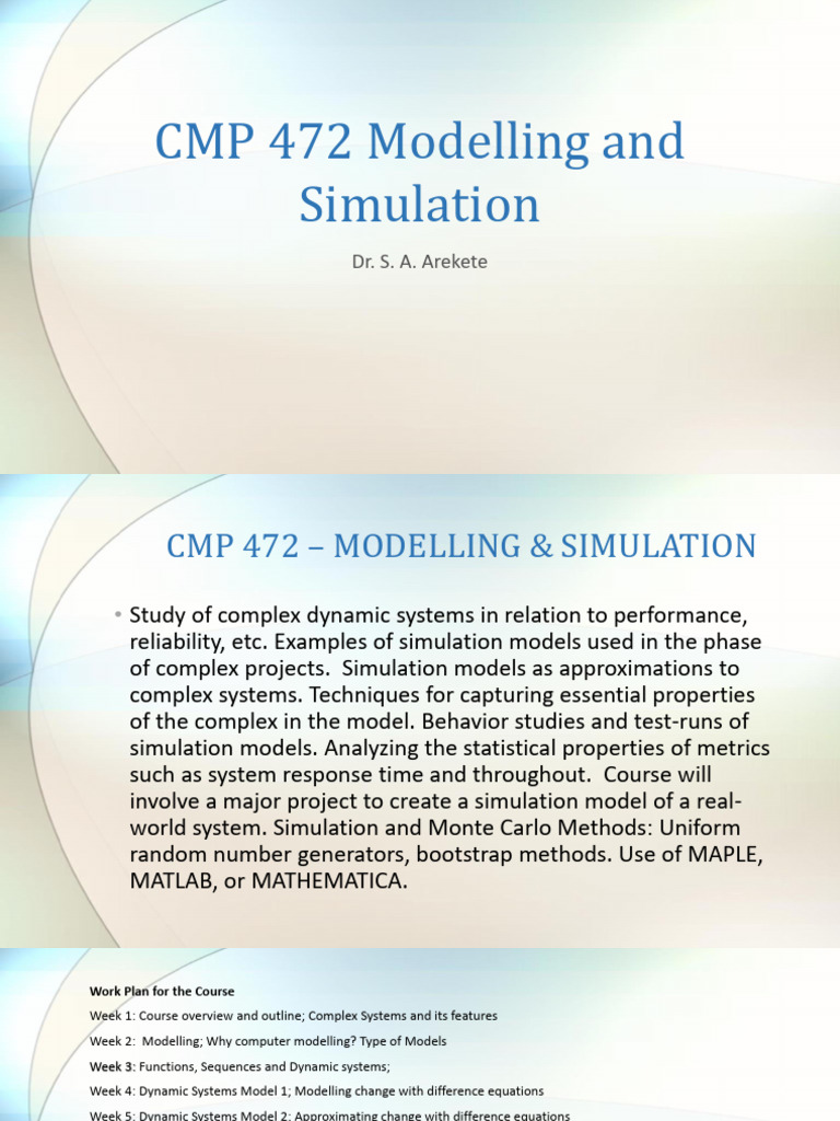 CMP 472 Merged | PDF | Monte Carlo Method | System