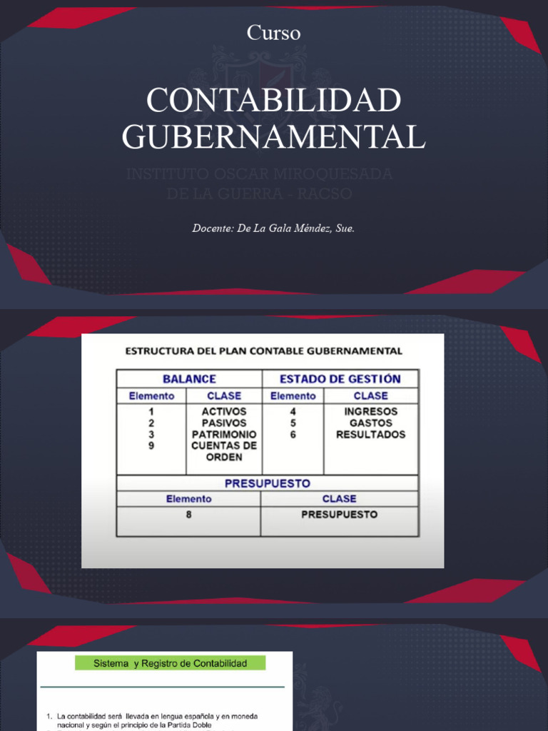 S3 Diapositivas Contabilidad Gubernamental | PDF | Presupuesto | Bancos