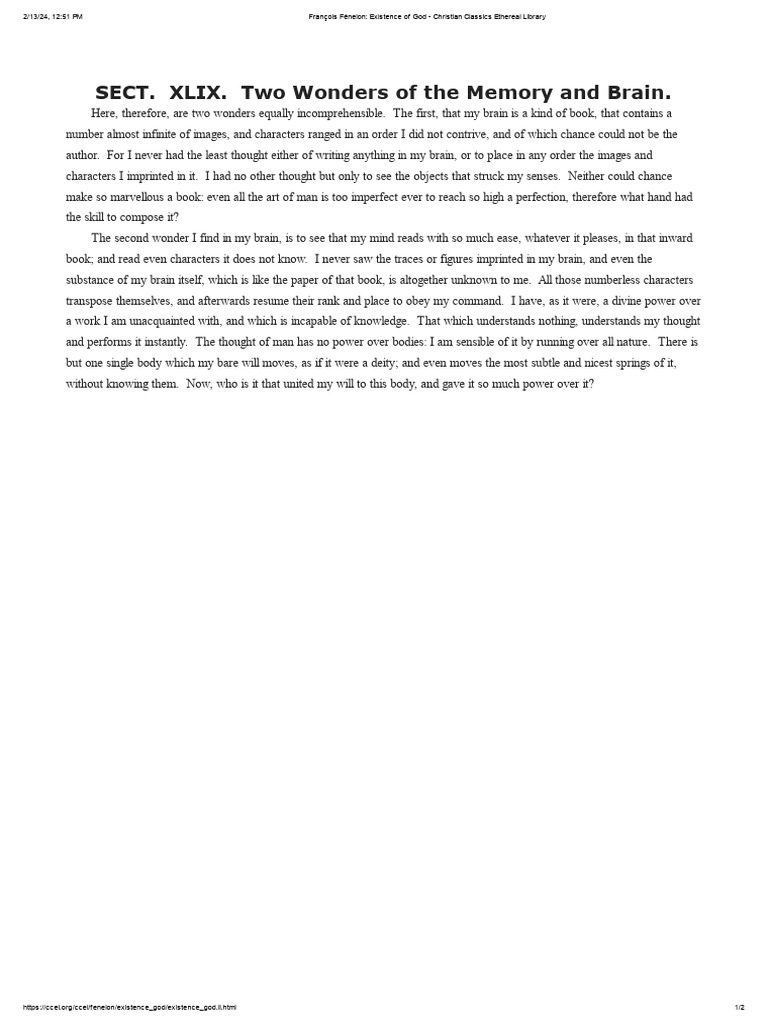 SECT. XLIX. Two Wonders of The Memory and Brain | PDF