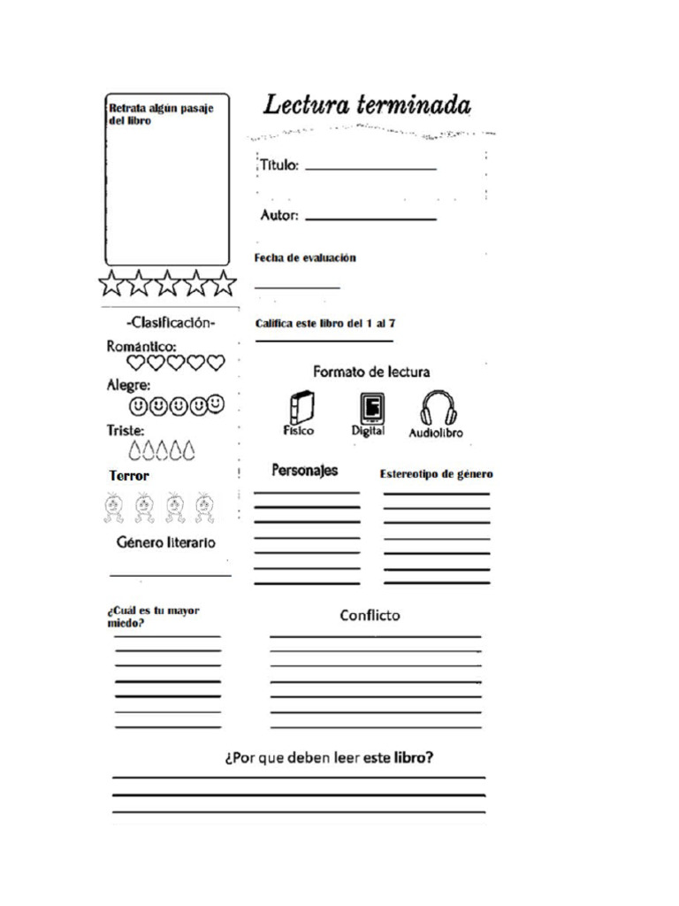 Plantilla de Comprension Lectora | PDF