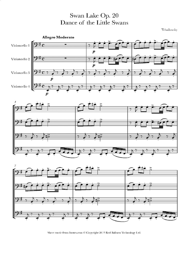 Swan Lake - Dance of The Little Swans | PDF