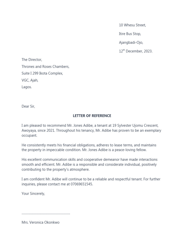 Reference Letter | PDF