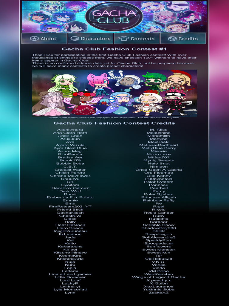 Gacha Club Contest | PDF
