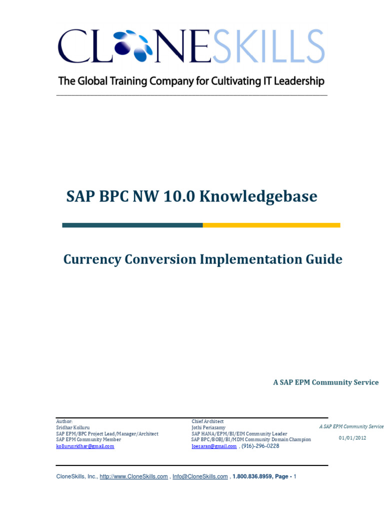 SAP BPC NW 10.0 Currency Conversion Implementation Guide V4 | PDF | Software Engineering ...