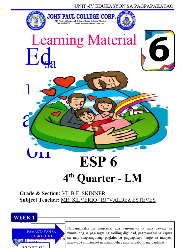 Esp 6 LM Quarter 4 | PDF