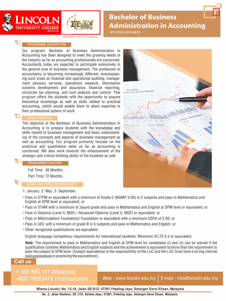 Bachelor of Business Admin in Accounting | PDF | Accounting | Malaysia