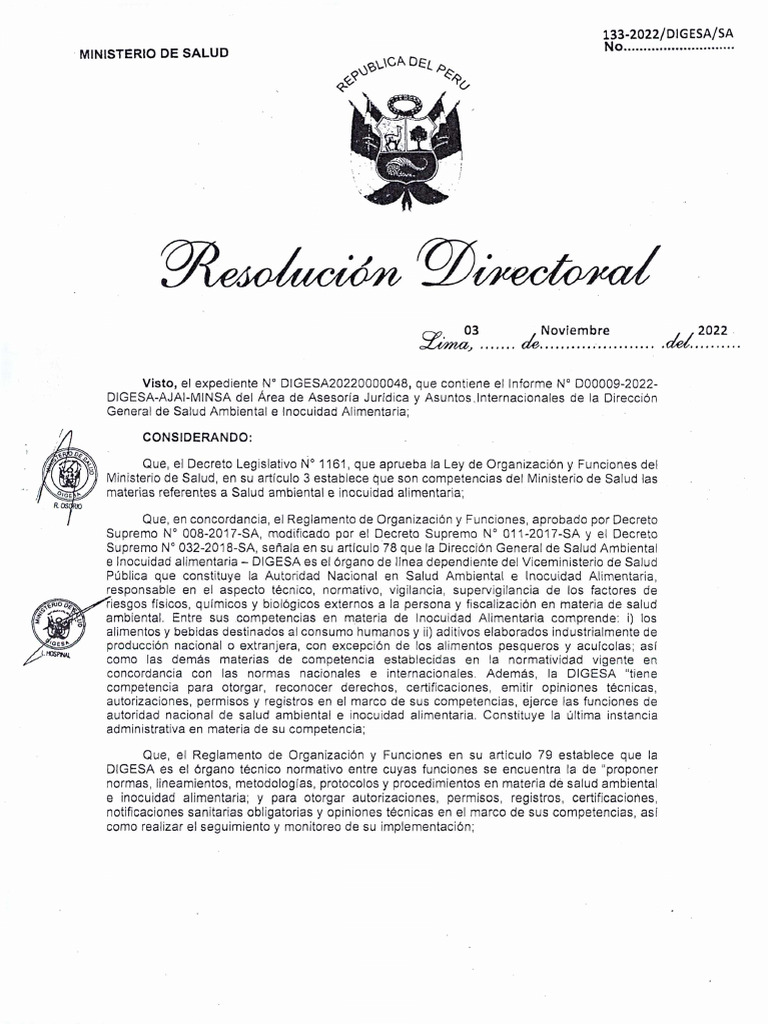 RD - 133 - 2022-Digesa - Ficha Técnica para Inspección | PDF