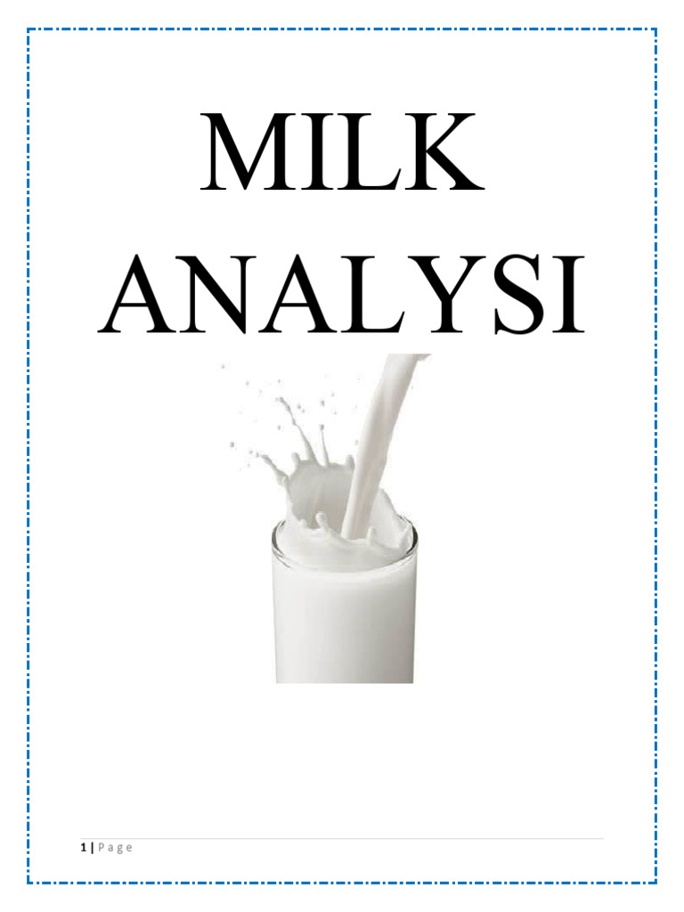 Milk Analysis | PDF | Milk
