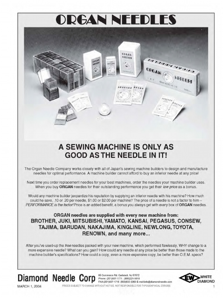 E304 Embroidery Needles | PDF