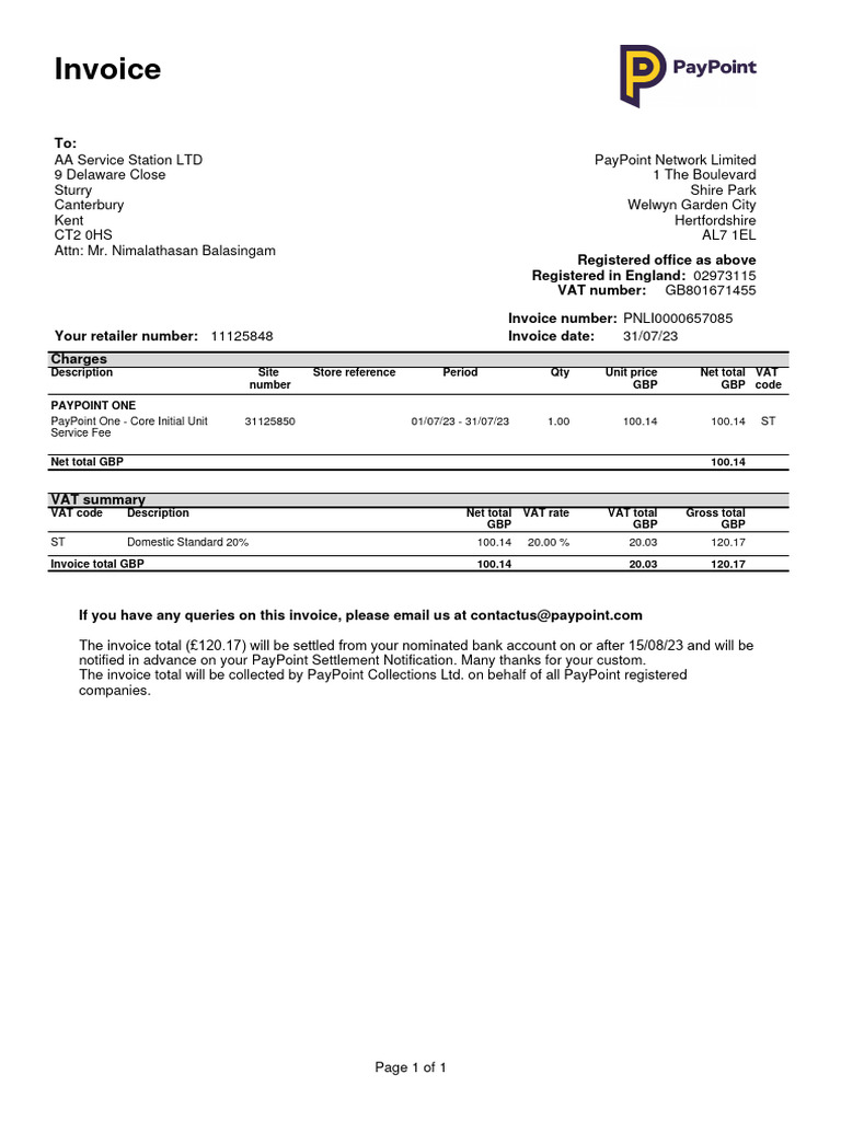 Notifications 11125848 2023 07 31 Charge Invoice NAV PNLI0000657085 ...