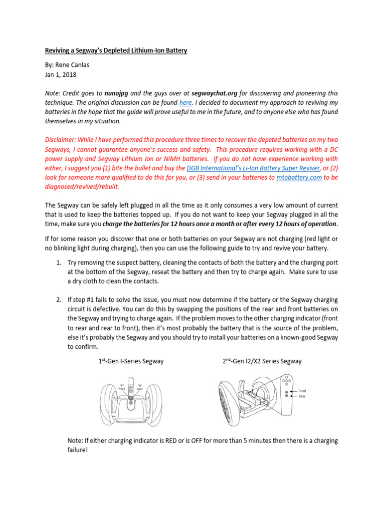 Reviving the Segway's Battery | PDF | Power Supply | Lithium Ion Battery