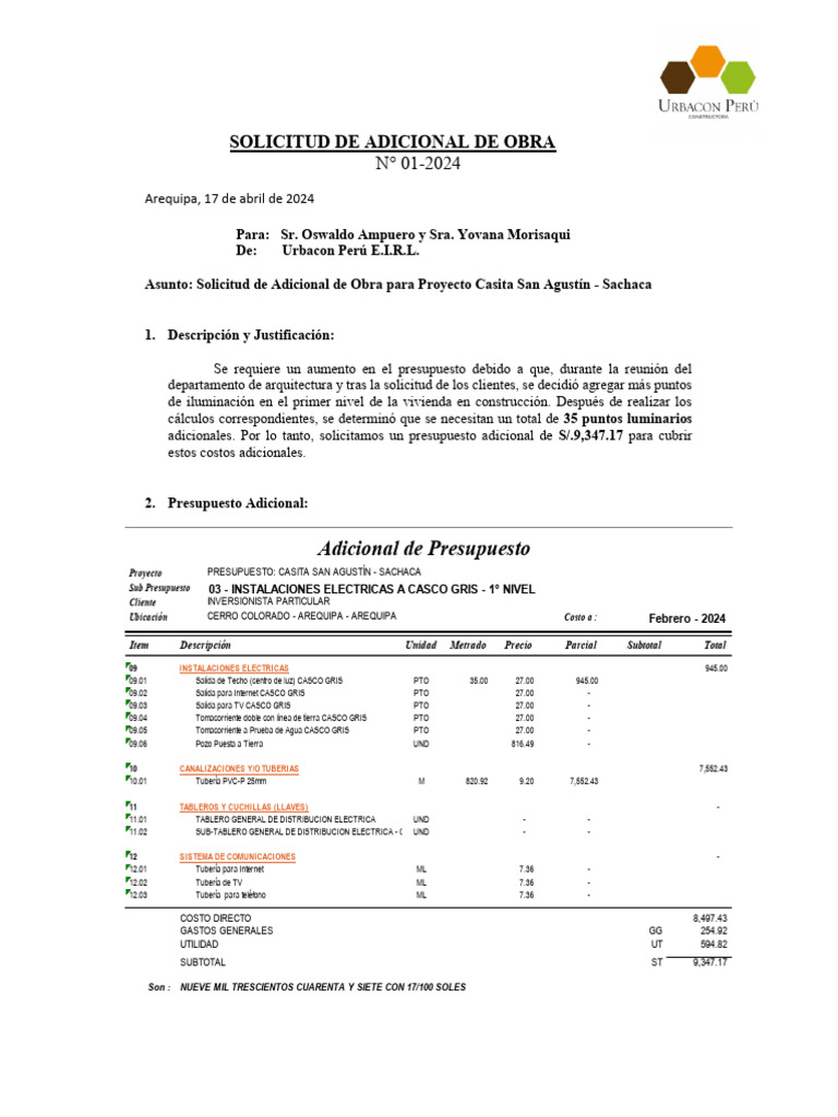 Adicional Electricas 1° Nivel | PDF