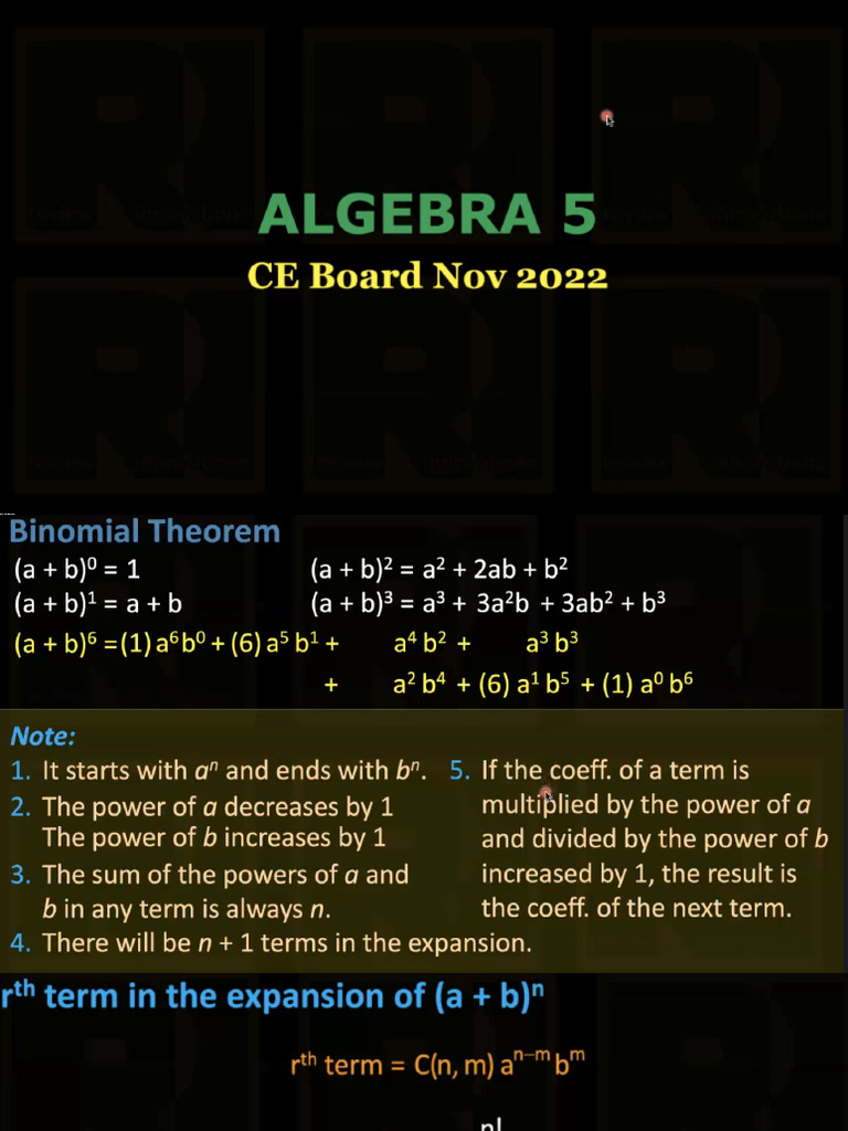 Algeb 5 Notes Screenshot | PDF