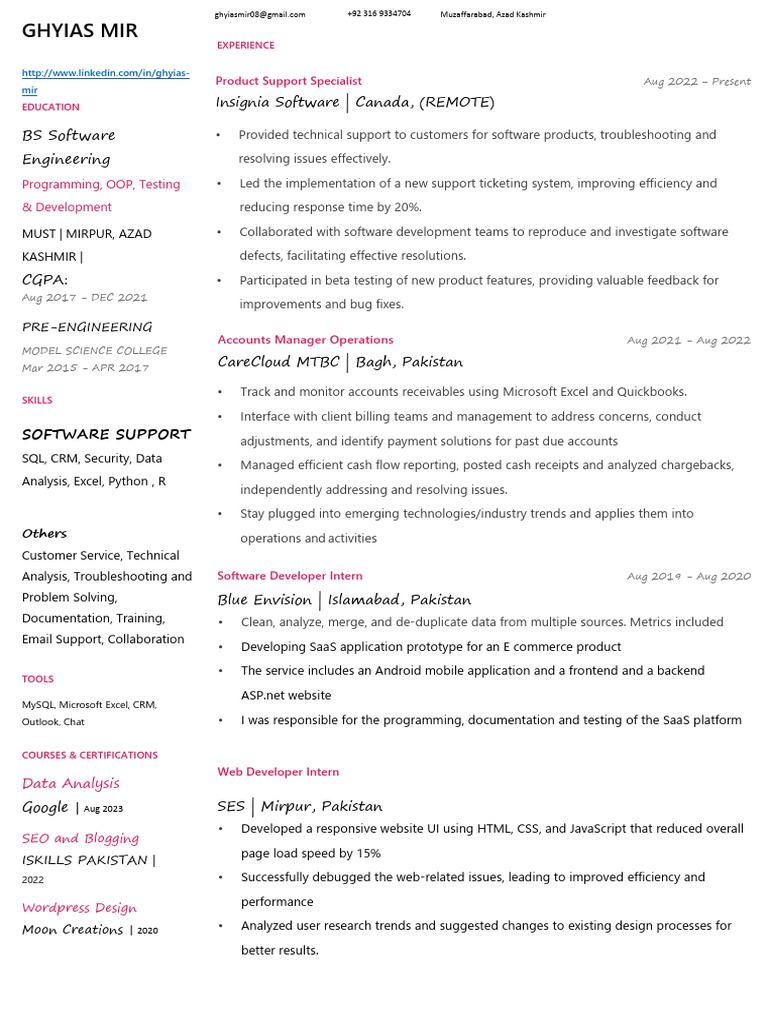 Aqeel Resume One Page - Scholarhsip Network-6 | PDF | Software | Software As A Service