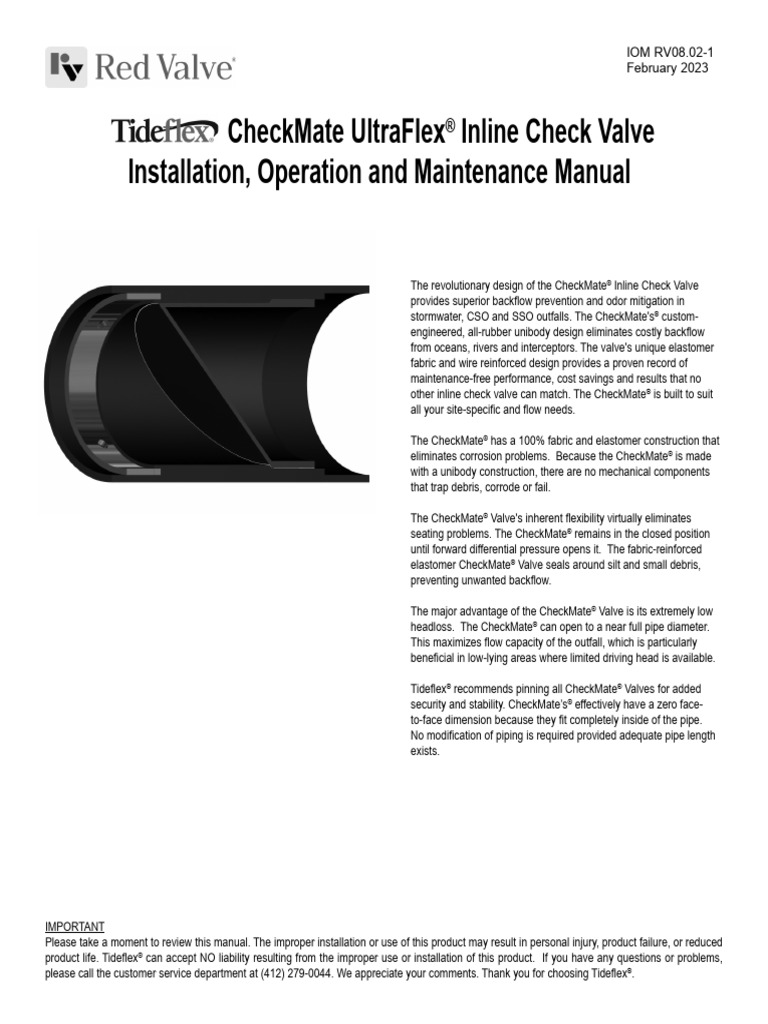 CheckMate UltraFlex® Valve Manual | PDF | Pipe (Fluid Conveyance) | Valve