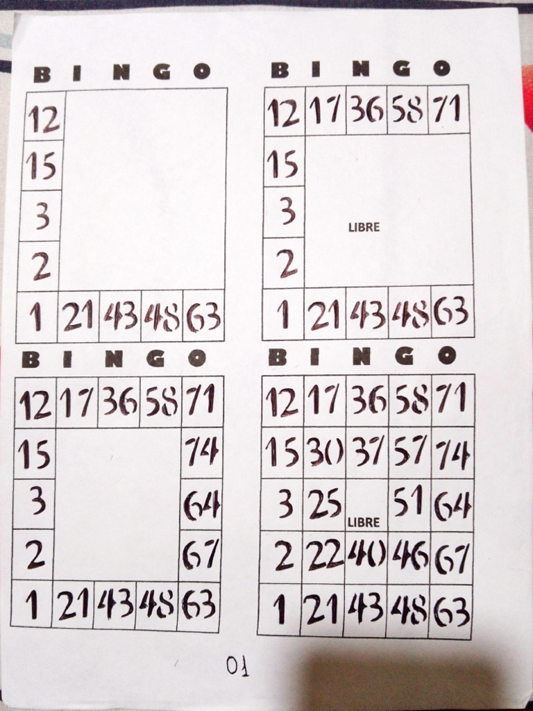 Tablas de Bingo Del 1 Al 50 | PDF