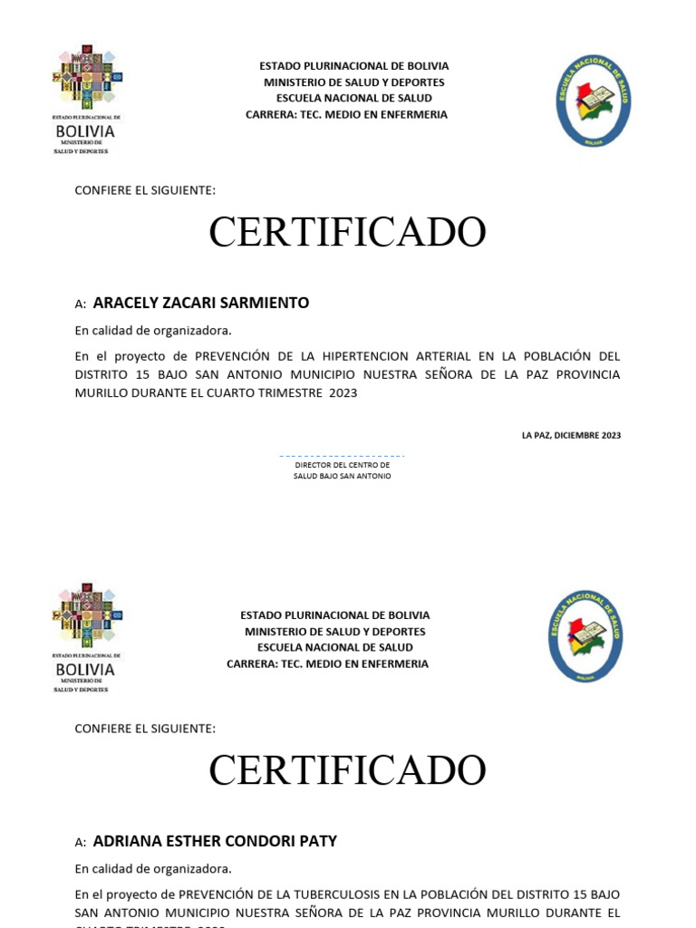 CERTIFICADOS | PDF