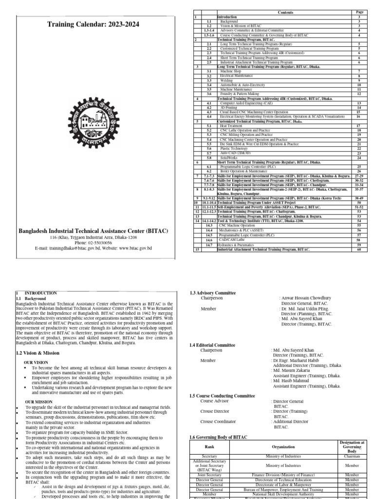 Btac Training Calender 2 | PDF | Casting | Machining
